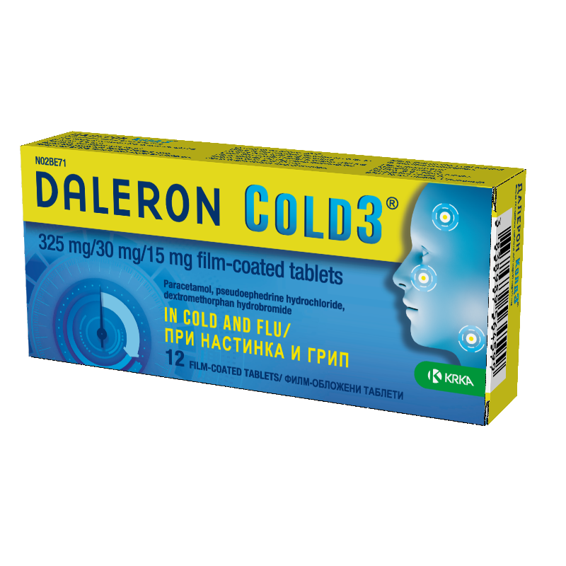 Далерон колд 3 таблети x 12